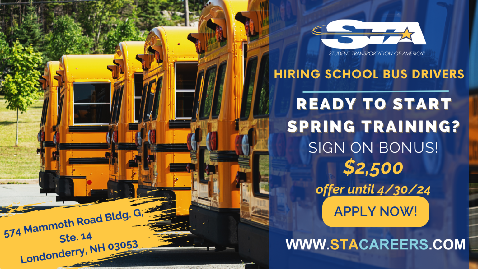 STA Bus Company: Now Hiring School Bus Drivers – Londonderry School News